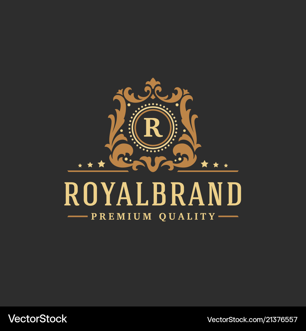 Luxury monogram logo template object Royalty Free Vector