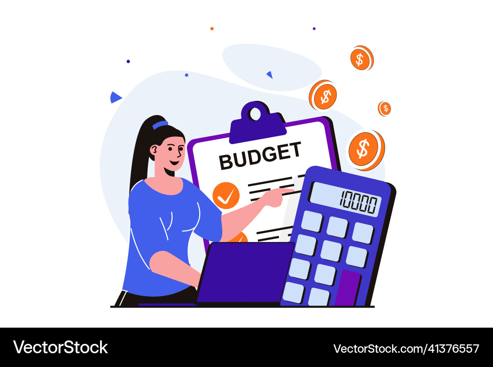 Planning financial budget modern flat concept Vector Image