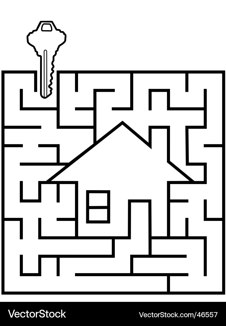 Real Estate Maze Puzzle Royalty Free Vector Image