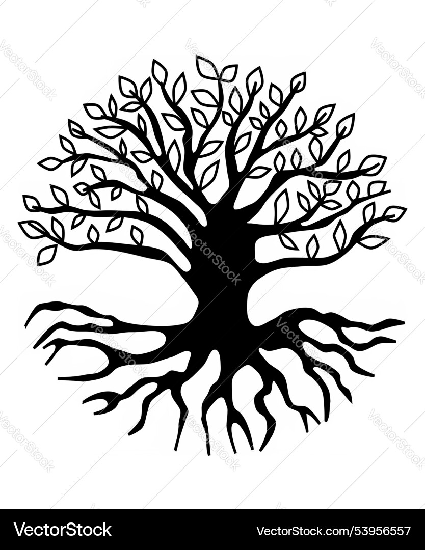 Root tree Royalty Free Vector Image - VectorStock