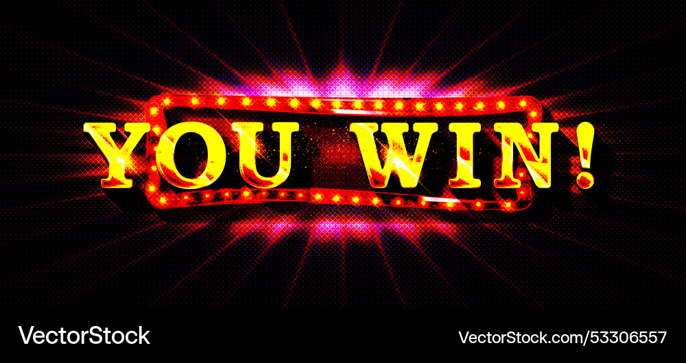 You win victory with golden star editable game Vector Image