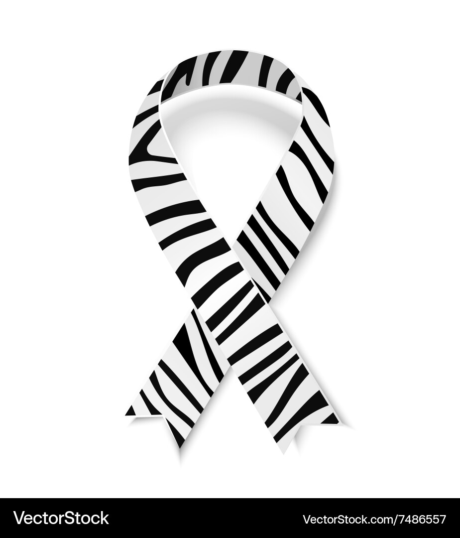 Zebra-print ribbon emblem Royalty Free Vector Image