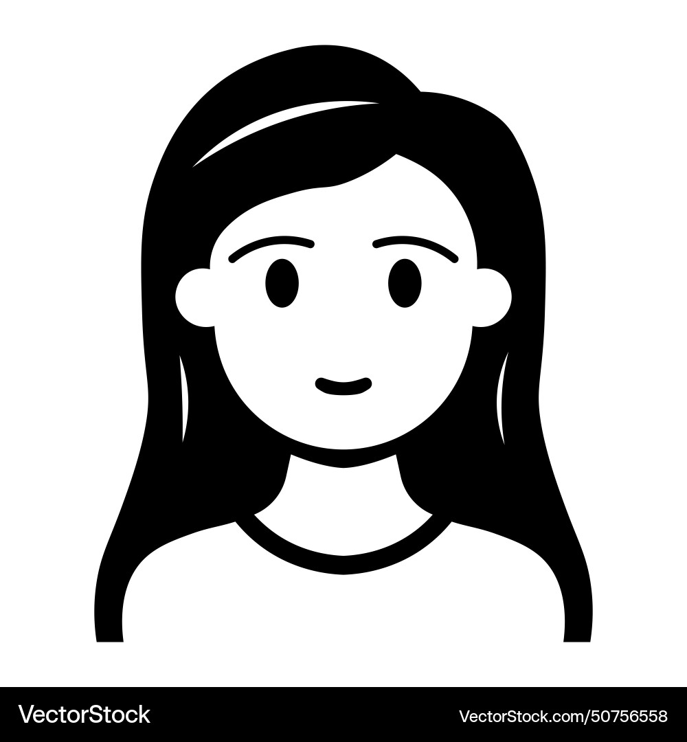 Black girl icon on white background Royalty Free Vector