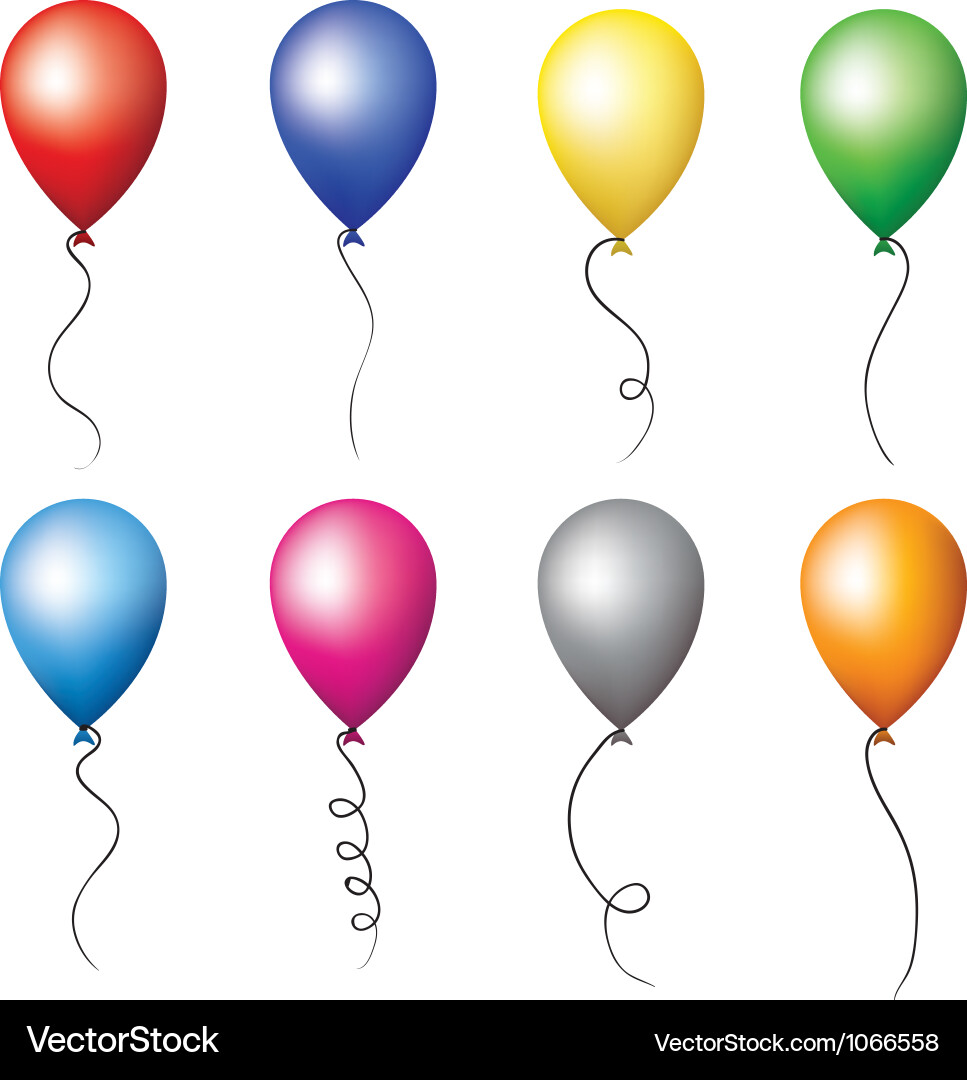 Colourful balloons set Royalty Free Vector Image