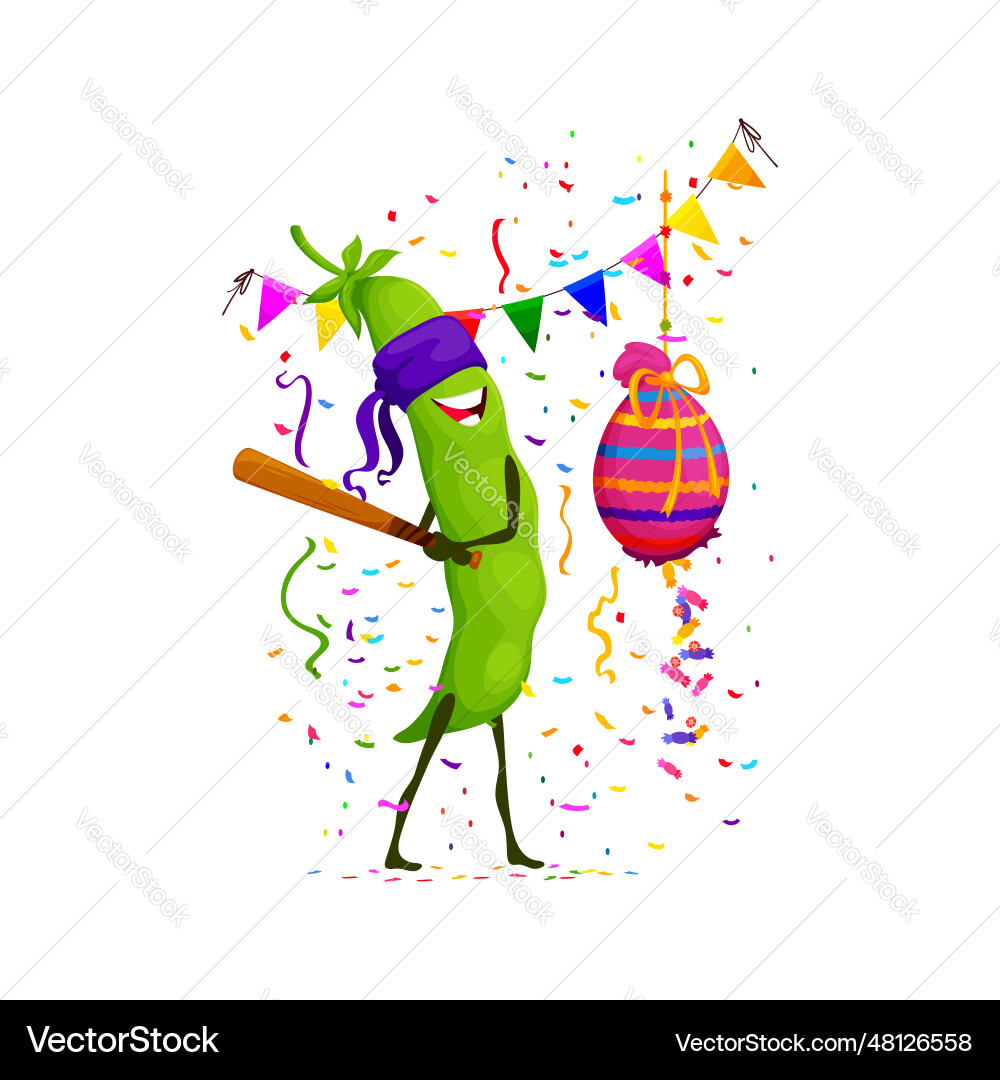 Excited Bean Celebrates Birthday! Royalty Free Vector Image