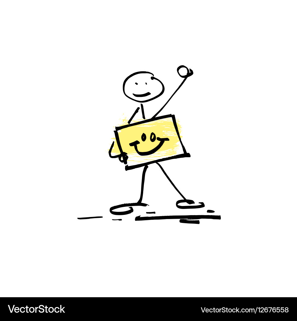 Hand drawing sketch doodle human stick figure Vector Image