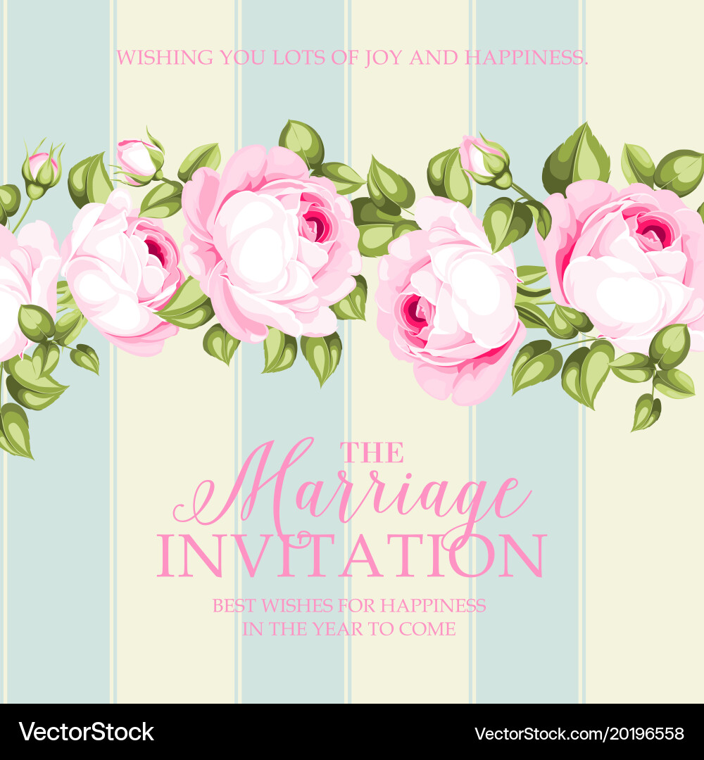 Marriage invitation card Royalty Free Vector Image