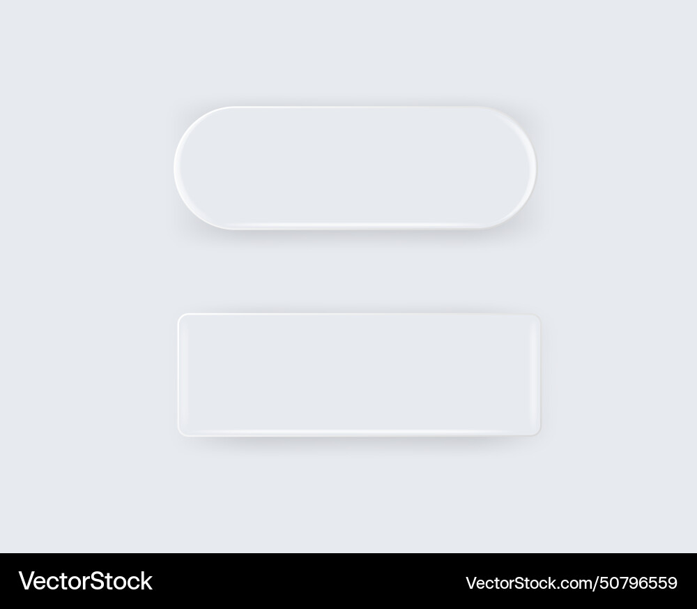 3d round and square white metal plastic Royalty Free Vector