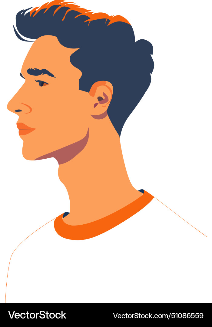 A man with blue and orange shirt Royalty Free Vector Image