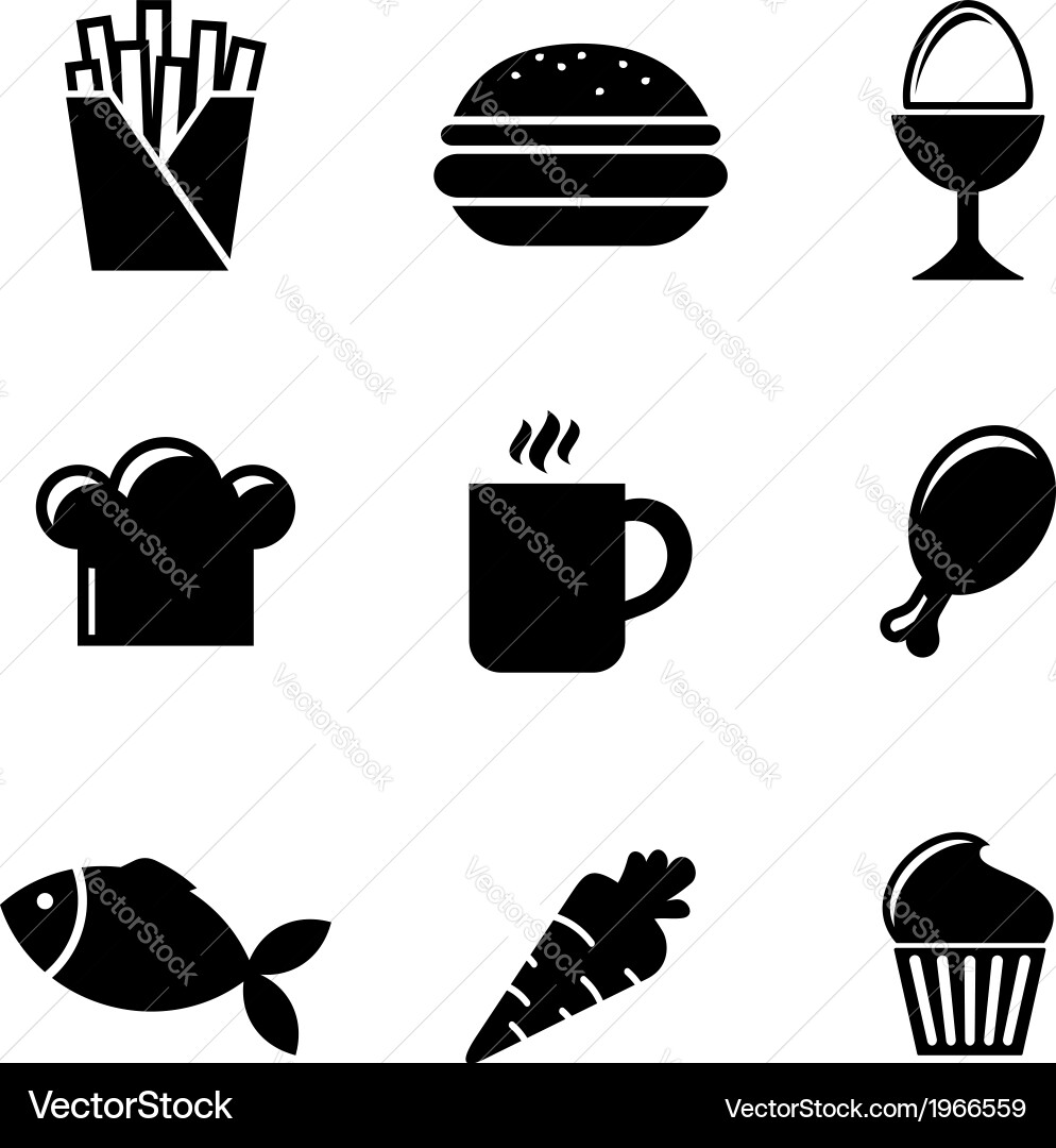Collection of food icons Royalty Free Vector Image