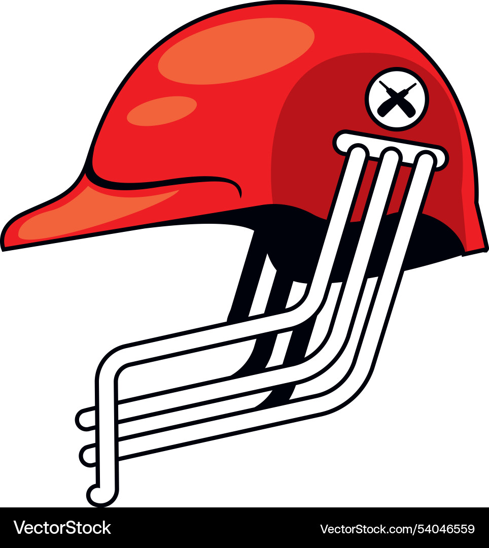 Cricket helmet uniform sport Royalty Free Vector Image