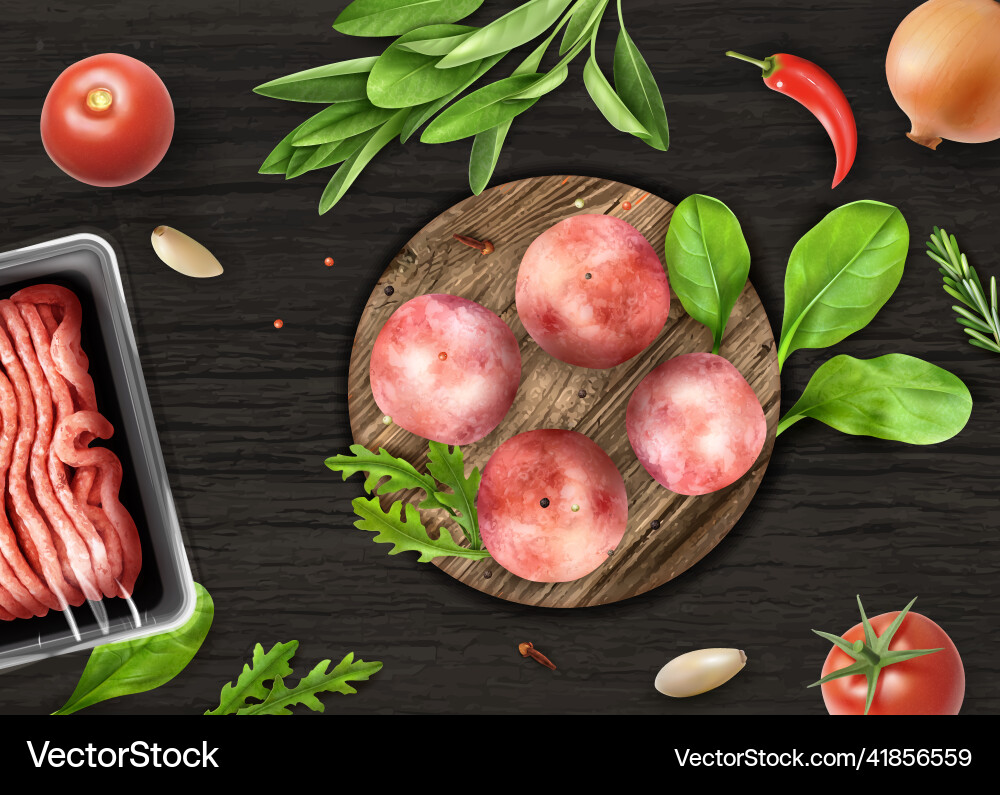 Cutlets realistic Royalty Free Vector Image - VectorStock