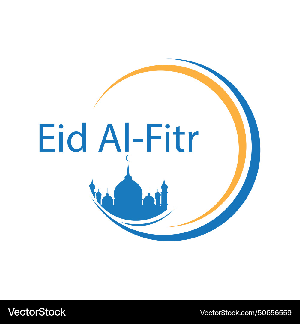 Eid al fitr logo and symbol design Royalty Free Vector Image