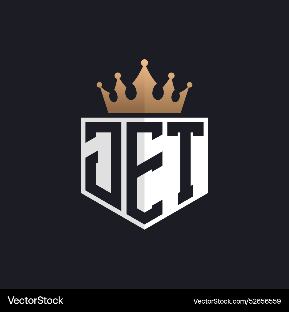 Luxury jet logo with crown elegant initials Vector Image