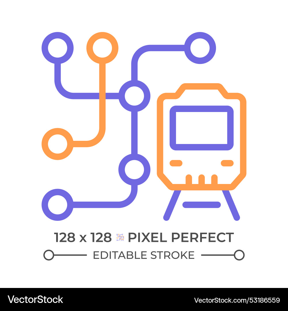 Metro map two color line icon Royalty Free Vector Image