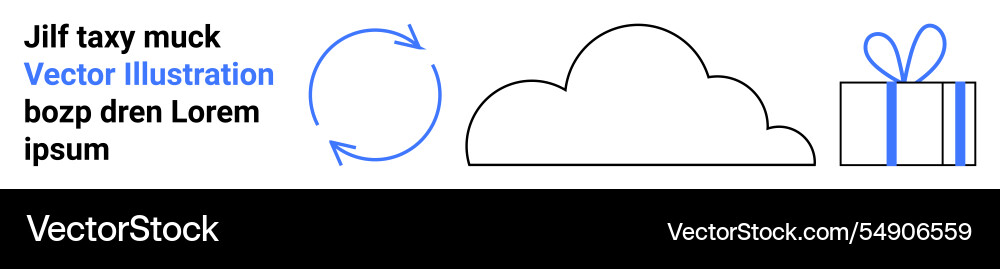 Minimalist icons of cloud gift box and refresh Vector Image