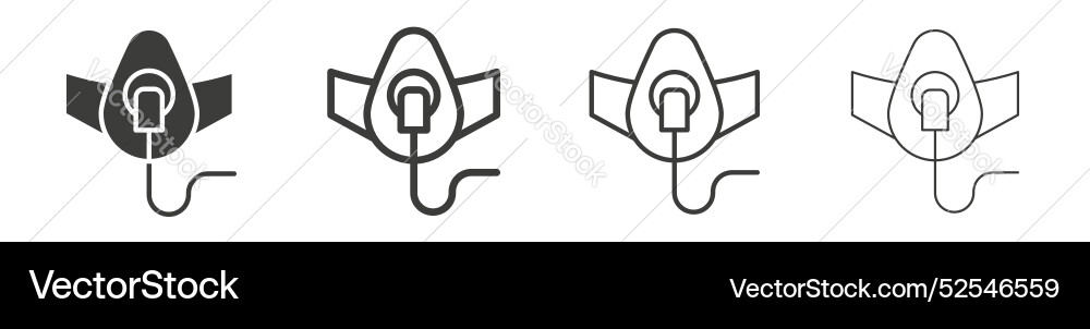 Oxygen mask icon set on white background Vector Image