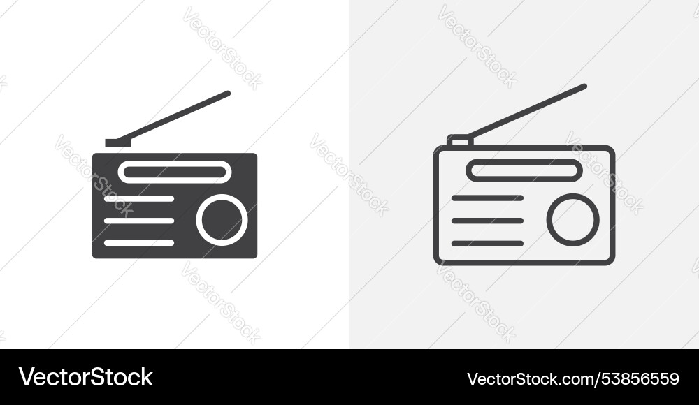 Radio icon set Royalty Free Vector Image - VectorStock