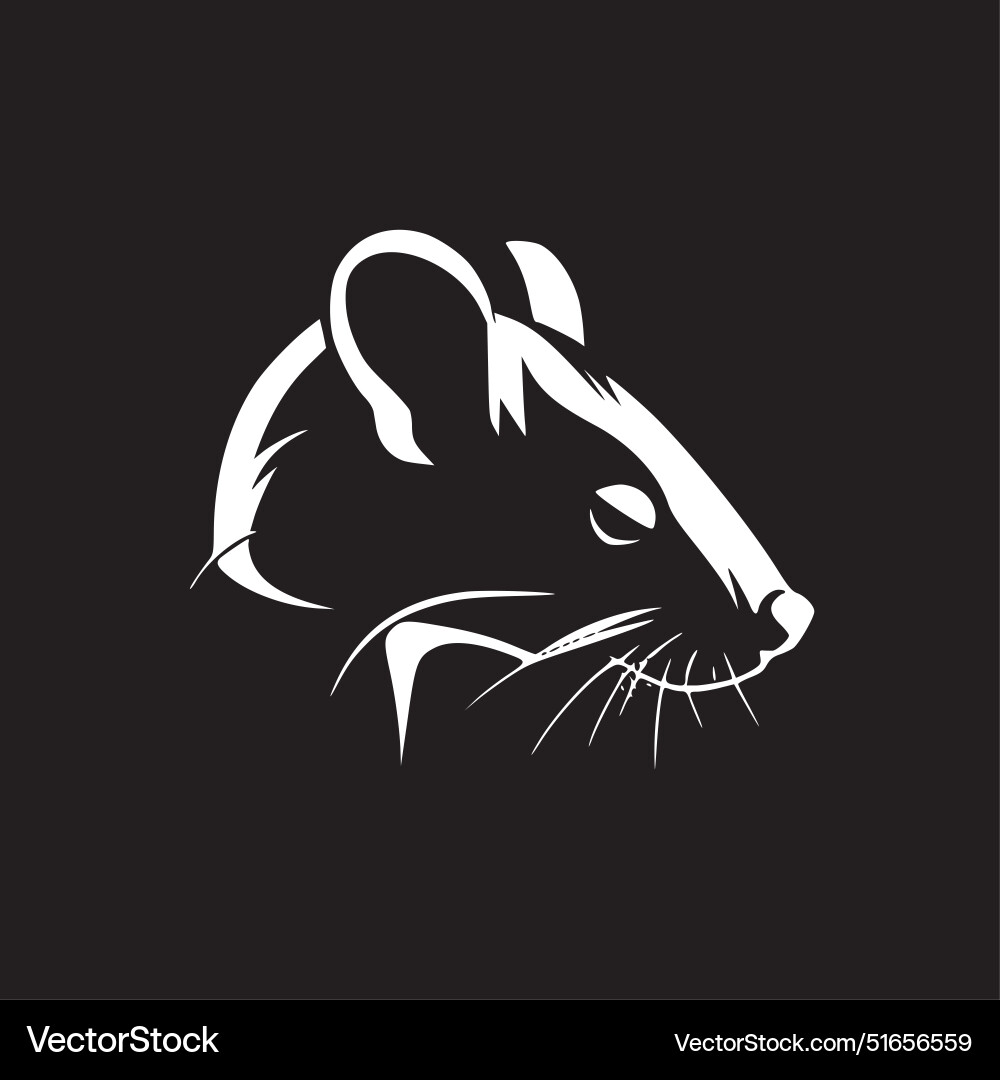 Rat - black and white Royalty Free Vector Image