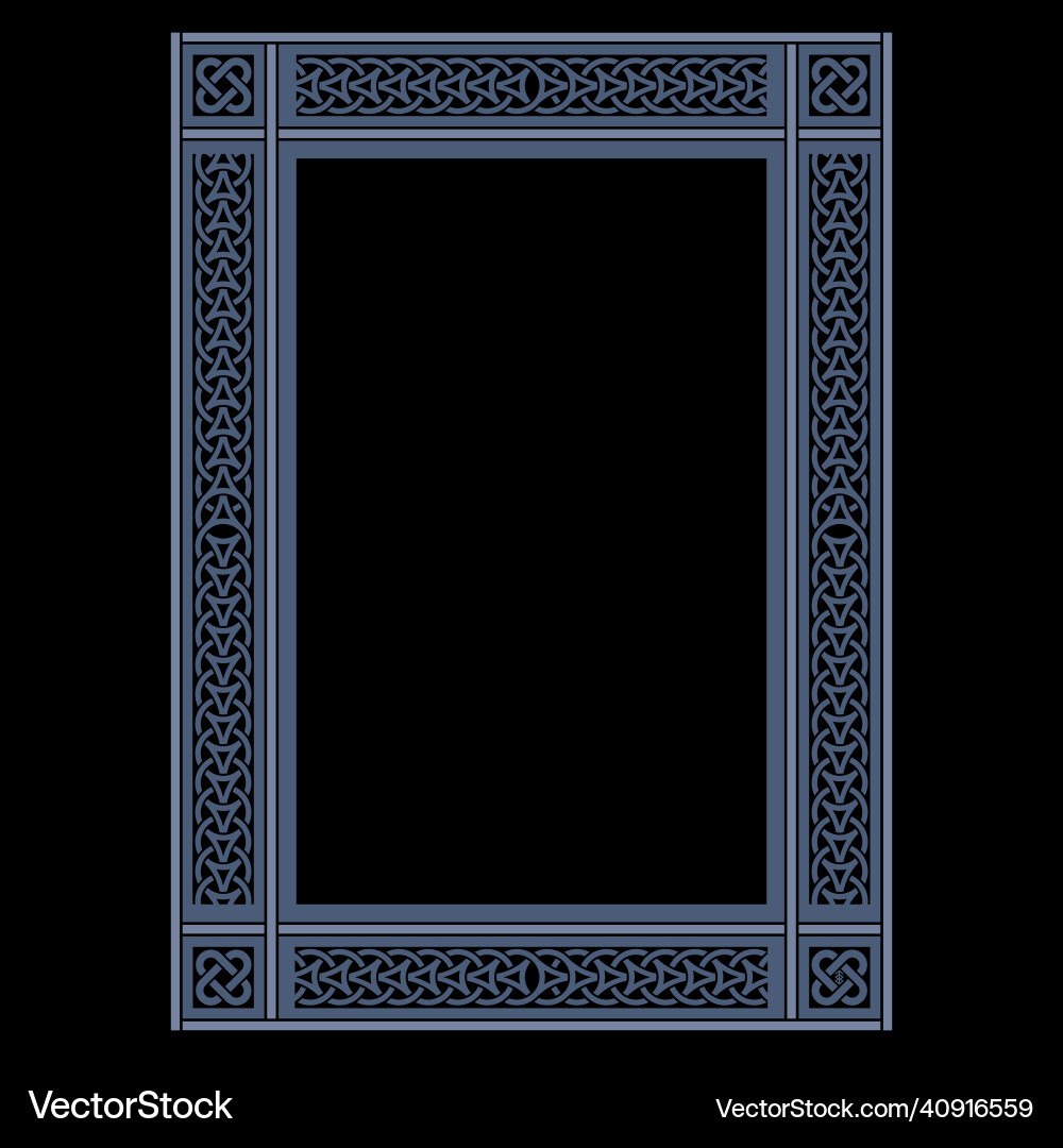 Scandinavian viking design frame in ancient Vector Image