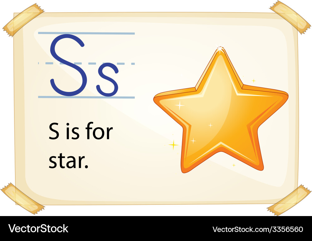 A letter s for star Royalty Free Vector Image - VectorStock