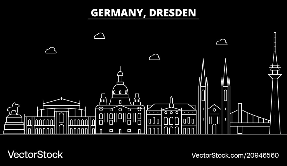 Dresden silhouette skyline germany Royalty Free Vector Image