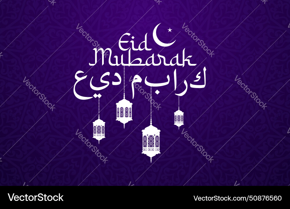 Eid mubarak ramadan kareem greeting card Vector Image
