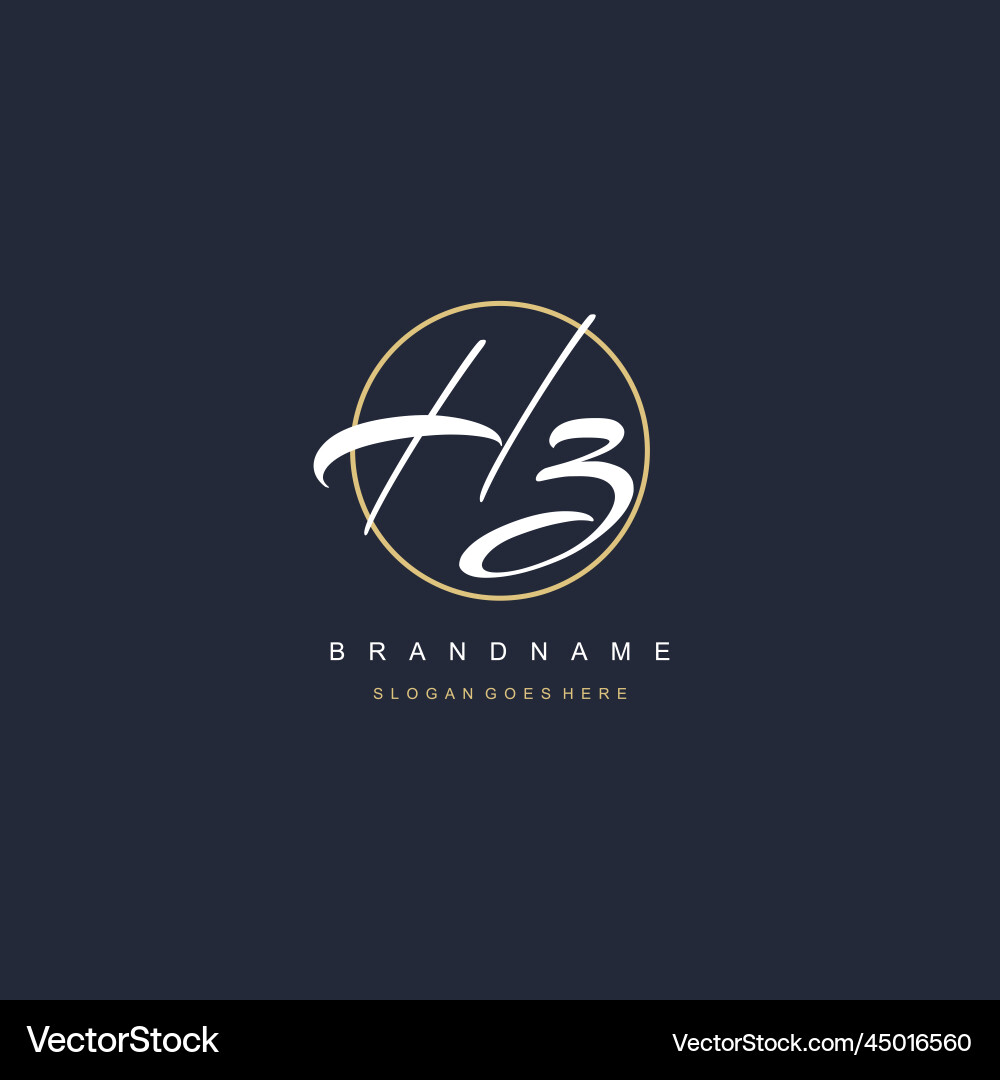 Initial letter hz logo monogram feminine style Vector Image