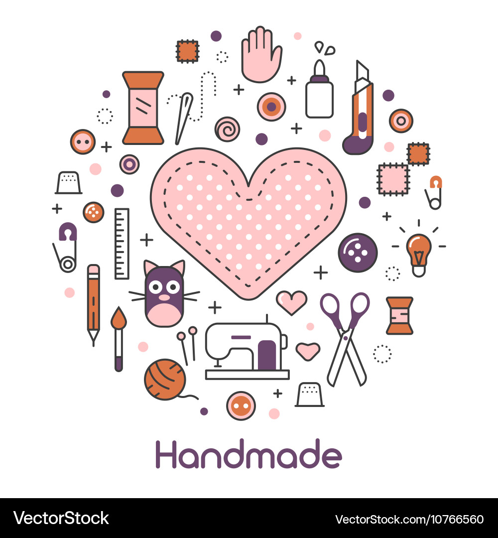 Sewing Craft Icons Set Royalty Free Vector Image