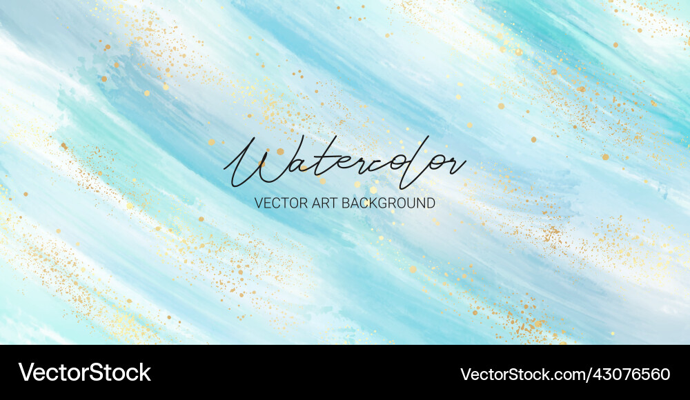 Turquoise blue liquid watercolor background Vector Image