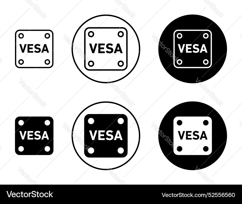 Vesa icon set on white background Royalty Free Vector Image