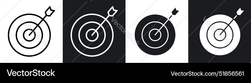 Aim icon set in black and white filld Royalty Free Vector