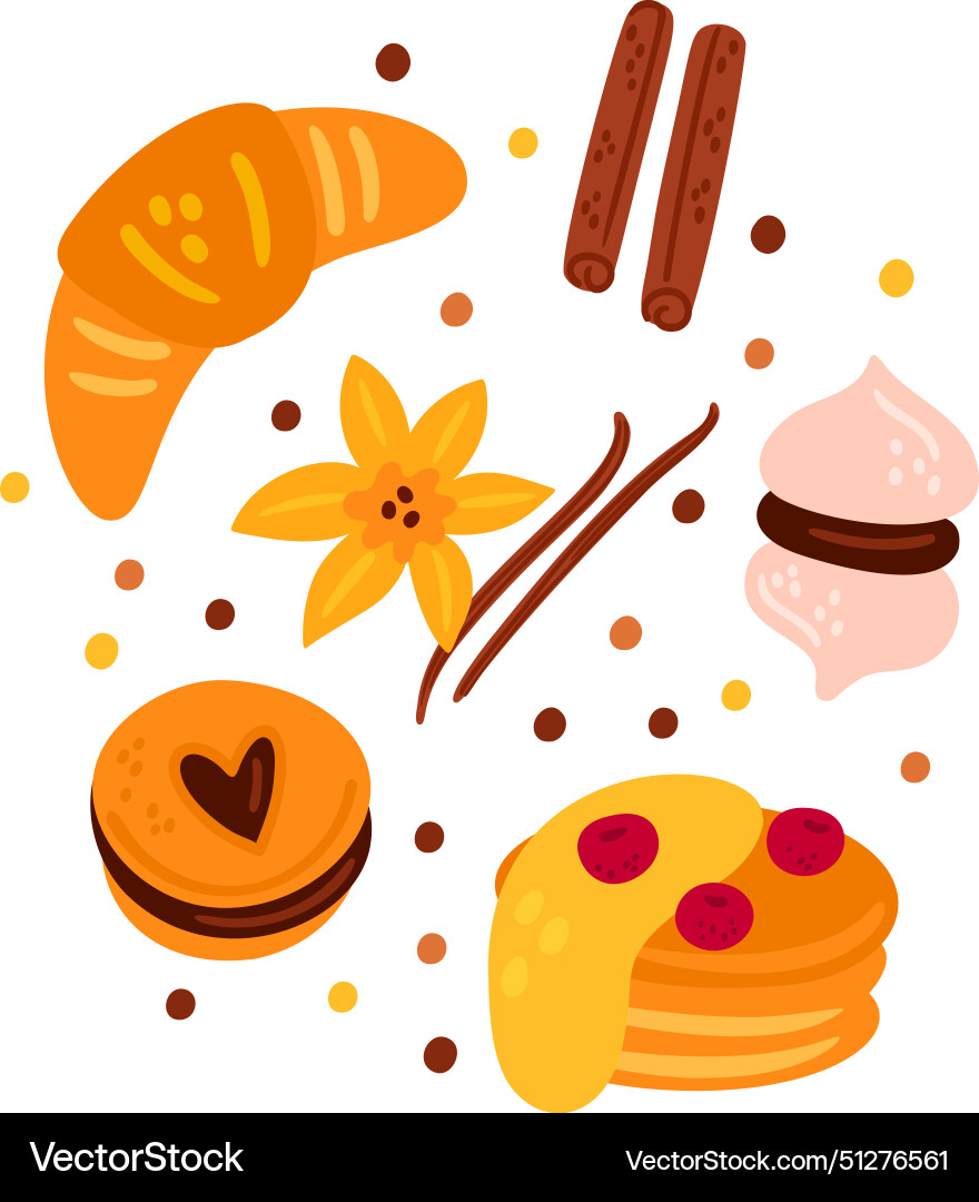 Bakery card tasty confectionery pastry baking Vector Image
