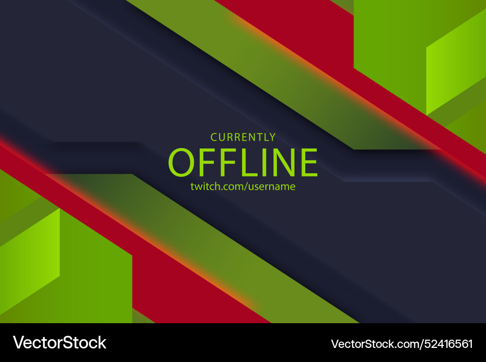 Cute offline twitch banner Royalty Free Vector Image