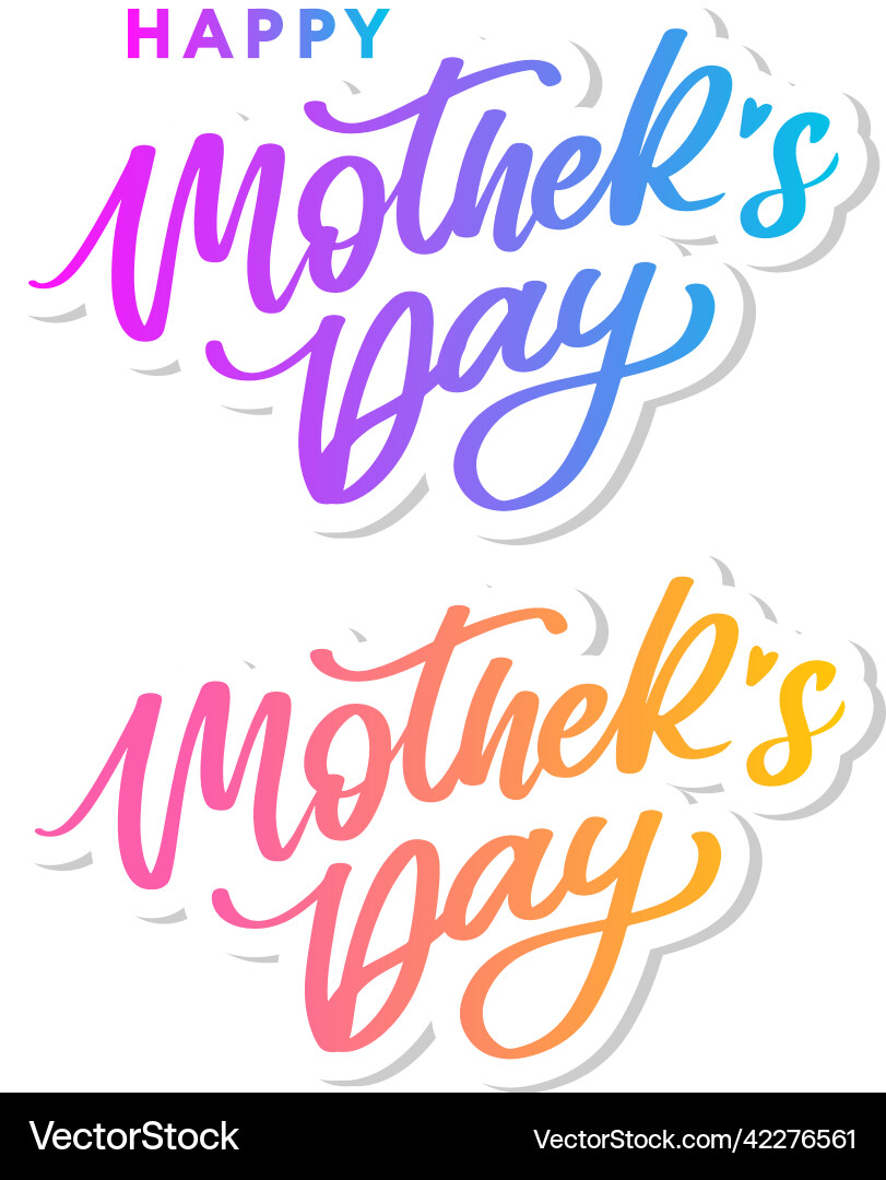 Happy mothers day lettering handmade calligraphy Vector Image
