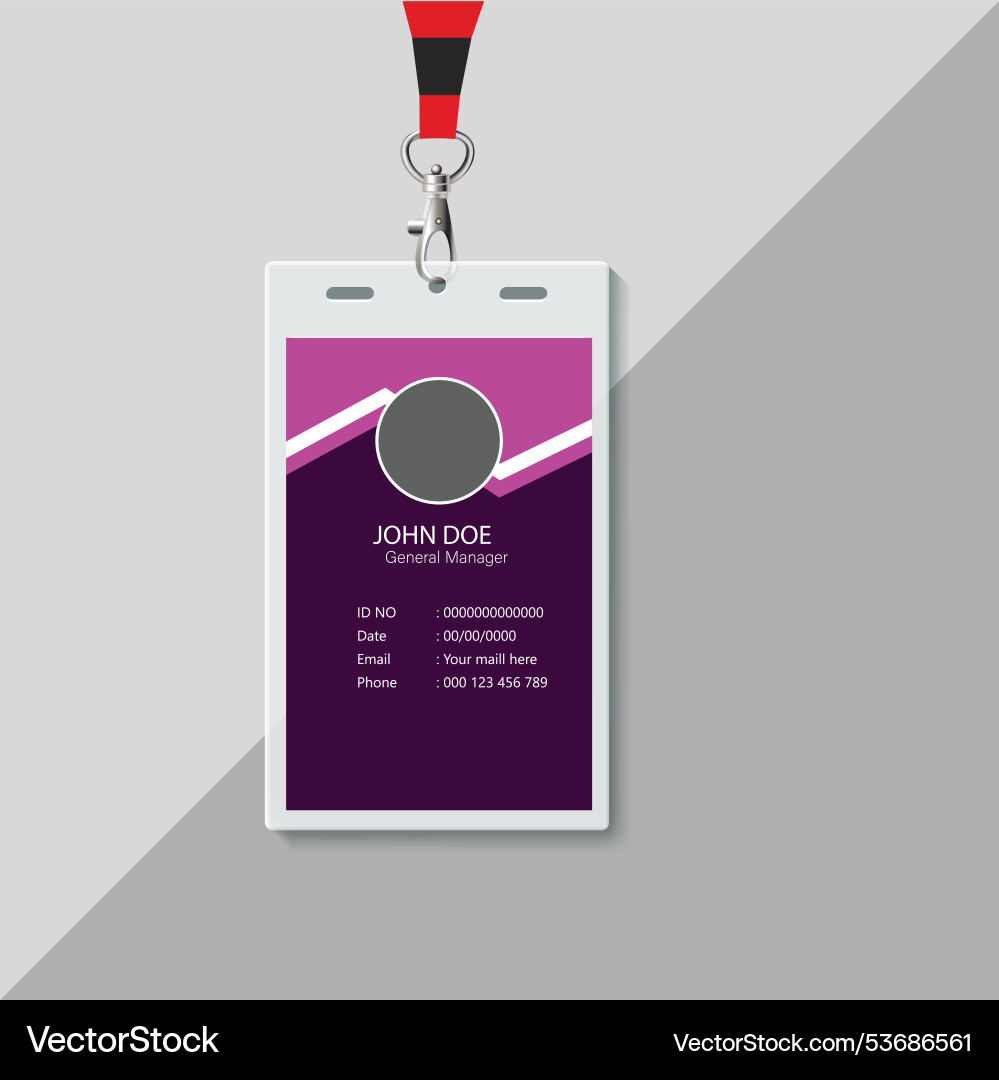 Id card corporate identity employee access badge Vector Image