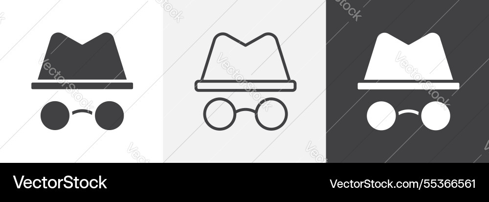 Incognito icons collection graphic designs for ui Vector Image