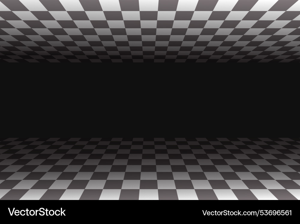 Perspective chess floor white and black checkered Vector Image
