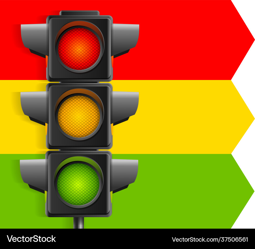 Realistic detailed 3d road traffic light concept Vector Image