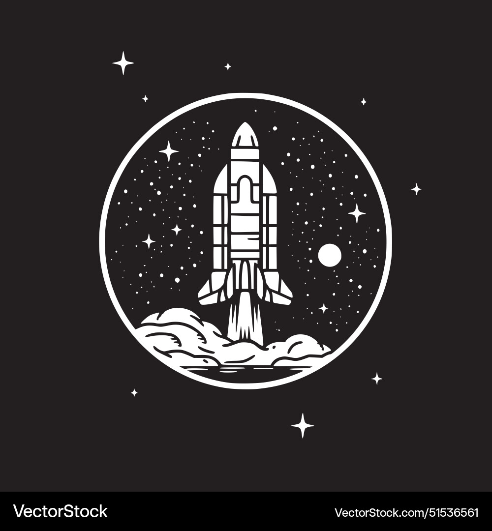 Space - minimalist and flat logo Royalty Free Vector Image