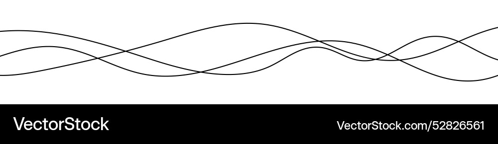 Thin curved wavy lines Royalty Free Vector Image