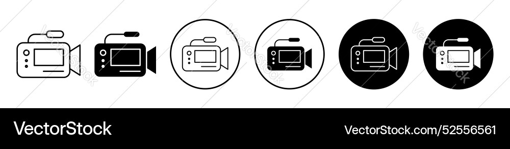 Video camera icon set on white background Vector Image