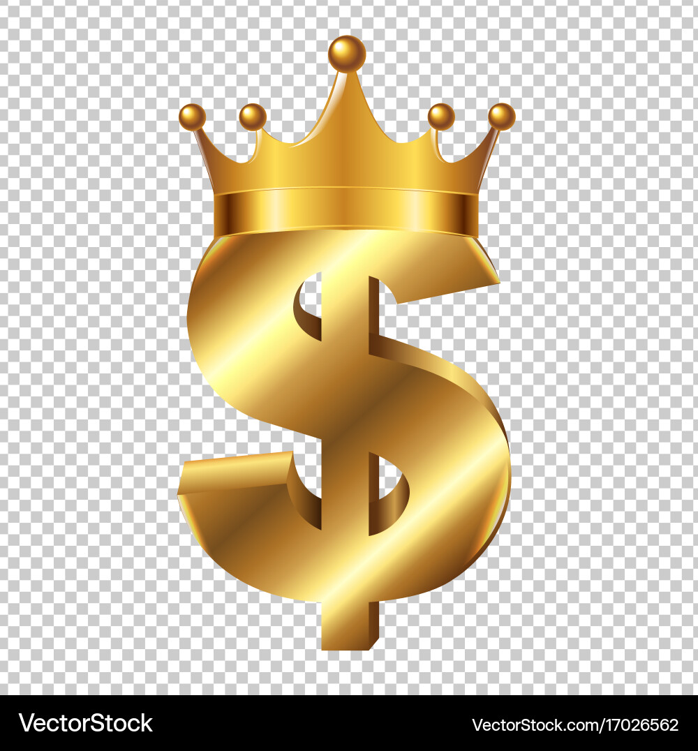 Dollar sign with crown Royalty Free Vector Image