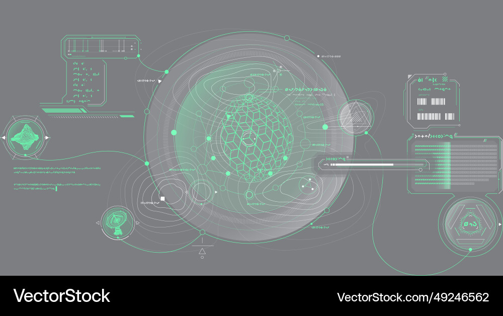 Exploration interface by sci-fi infographics Vector Image