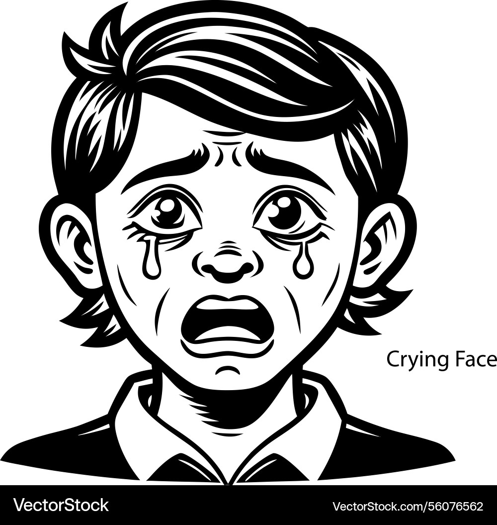 Face expression silhouette Royalty Free Vector Image