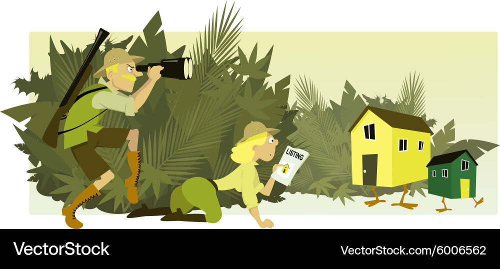 House hunters Royalty Free Vector Image - VectorStock