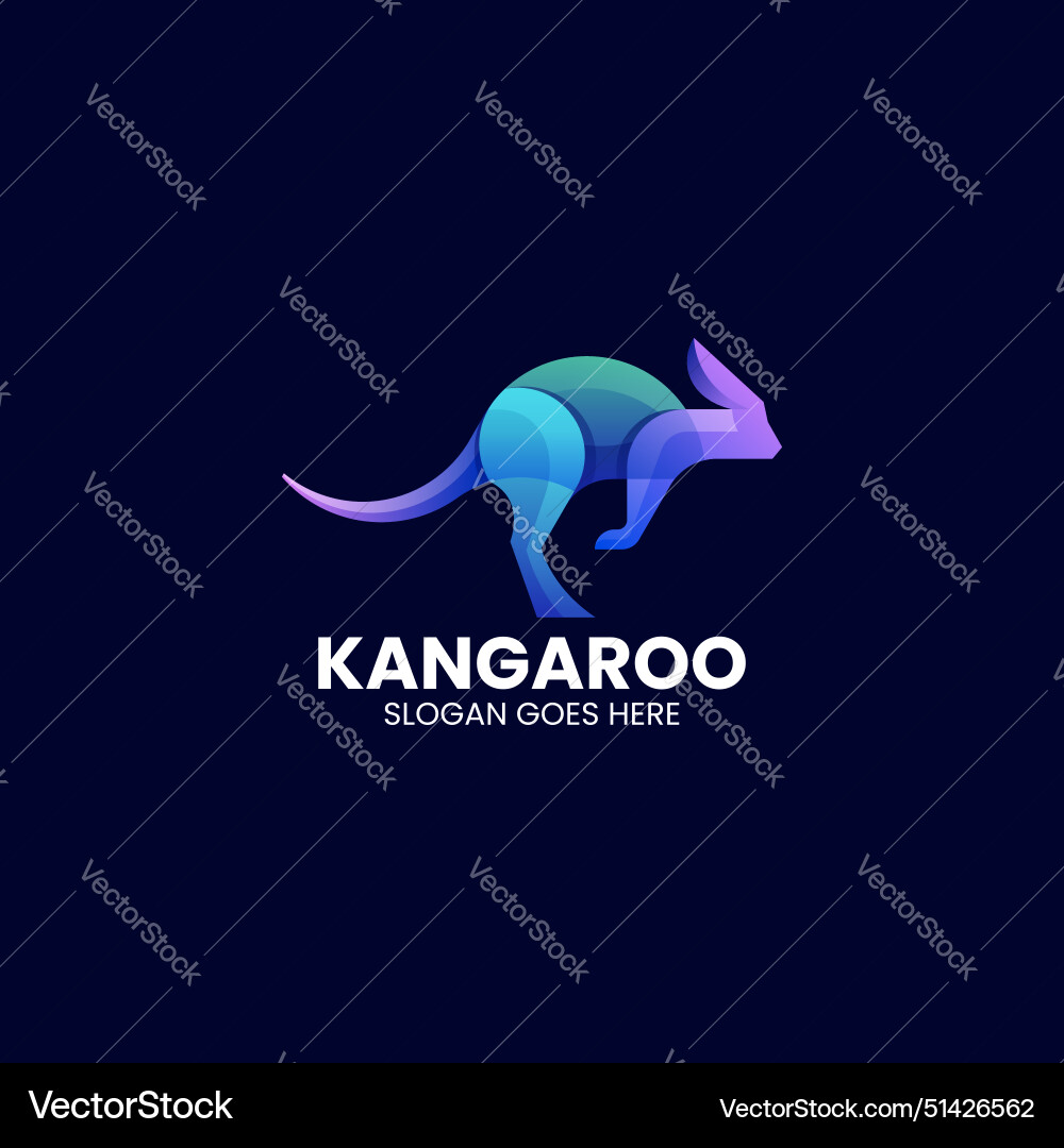 Logo kangaroo gradient colorful style Royalty Free Vector