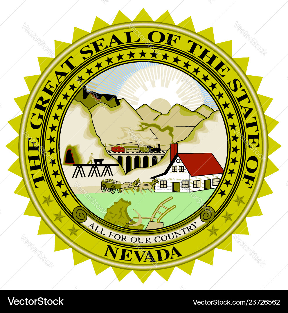 Nevada State Seal - Great Seal Royalty Free Vector Image