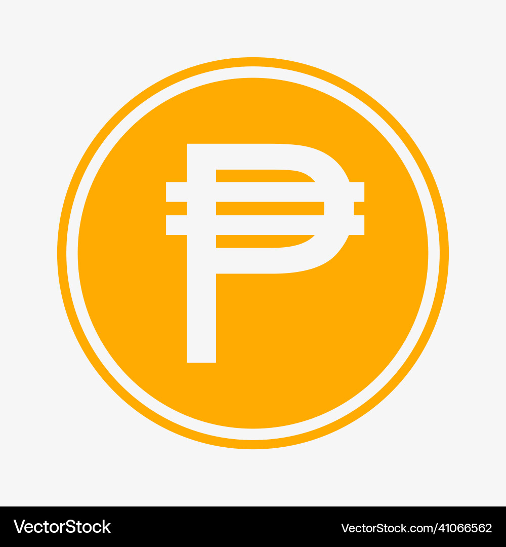 Philippine Peso Symbol Icon Royalty Free Vector Image