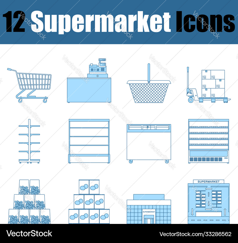 Supermarket icon set Royalty Free Vector Image